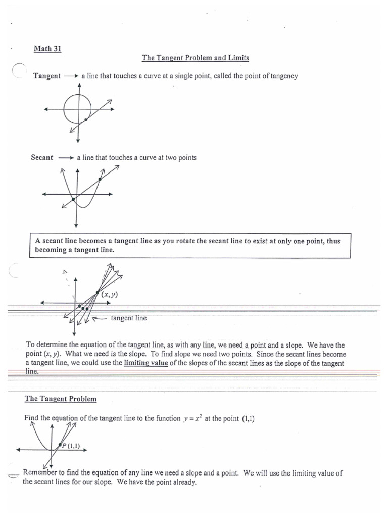 math 31 unit 1 notes | PDF