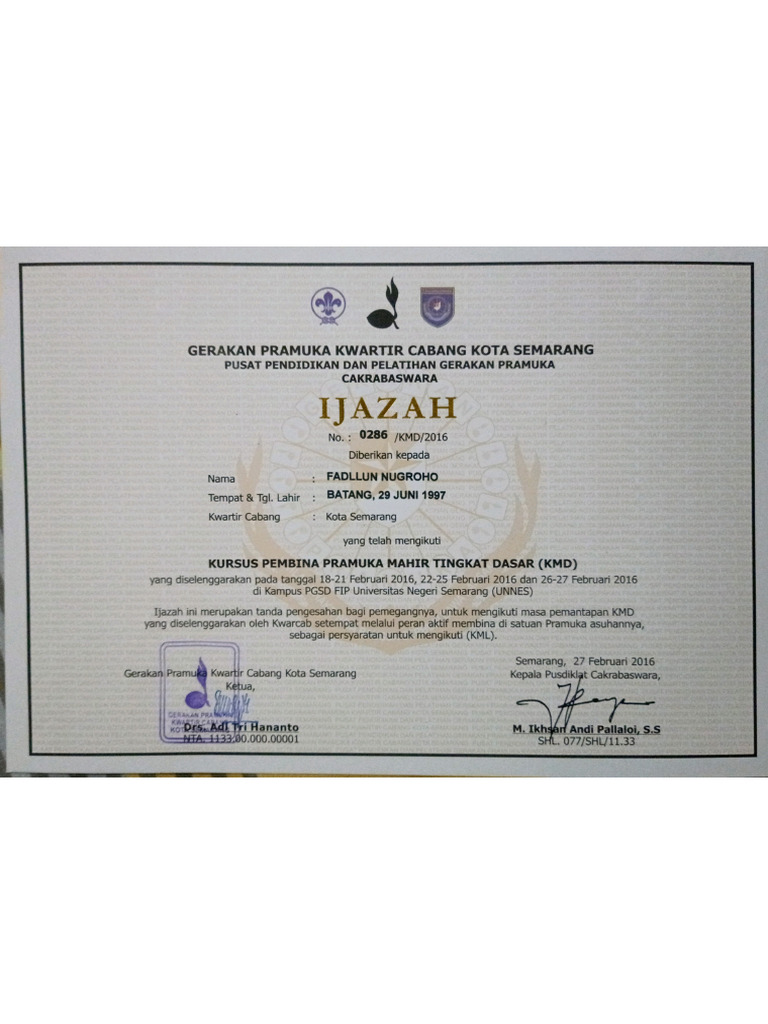 KMD Sertifikat | PDF