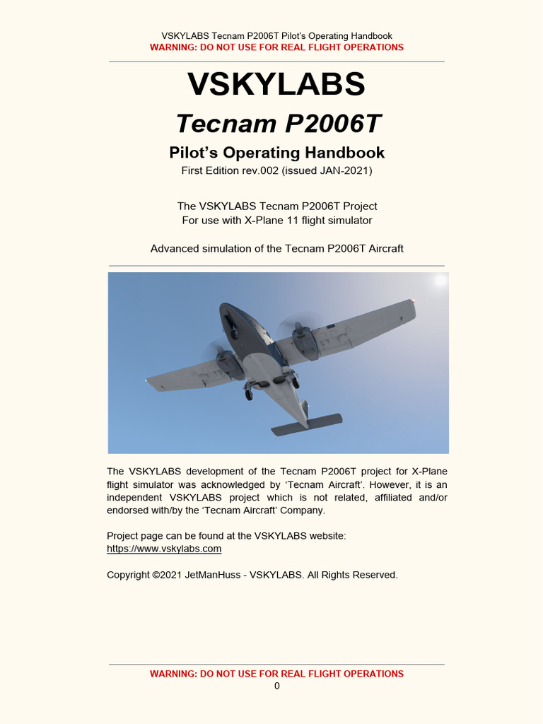 VSKYLABS Tecnam P2006T POH | PDF | Cockpit | Aviation