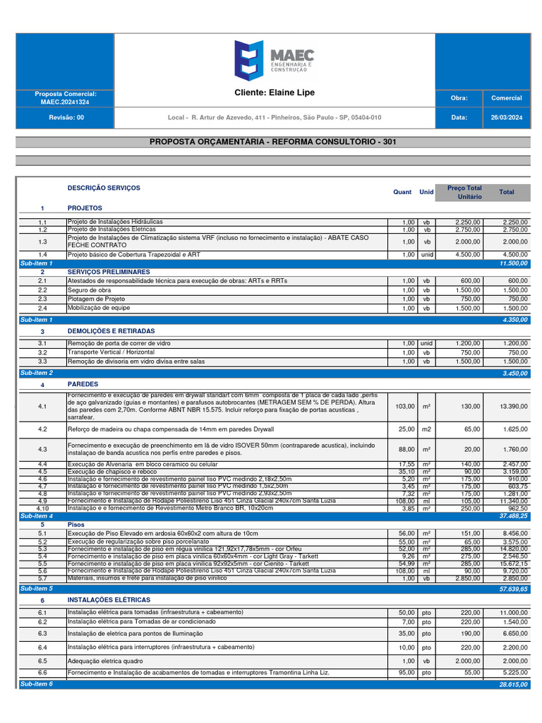 Proposta - Comercial - MAEC - Consultório Core Pinheiros Sala 301 - R00 - Arq Elaine Lipe - 26. ...