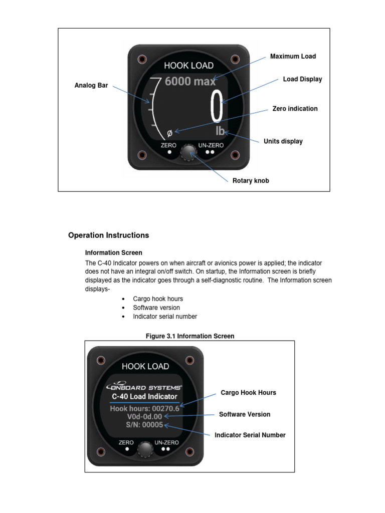 C-40 Indicator Operation Manual | PDF | Pound (Mass) | Booting