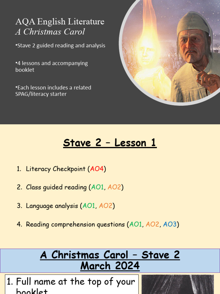 A Christmas Carol Stave 2 (Booklet) | PDF | Ebenezer Scrooge | A ...