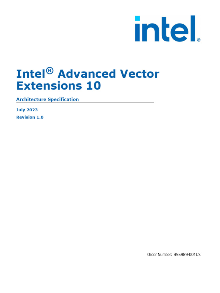 Intel Avx10 Spec | PDF | Integer (Computer Science) | Computing