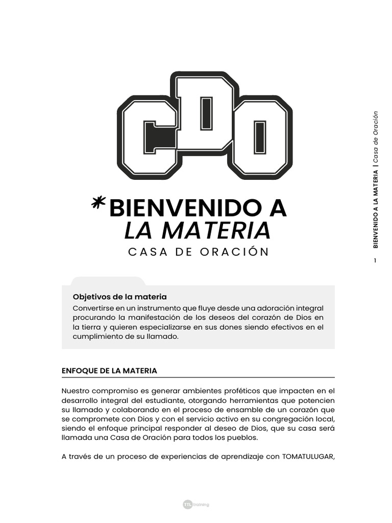 CDO - Bienvenida | PDF