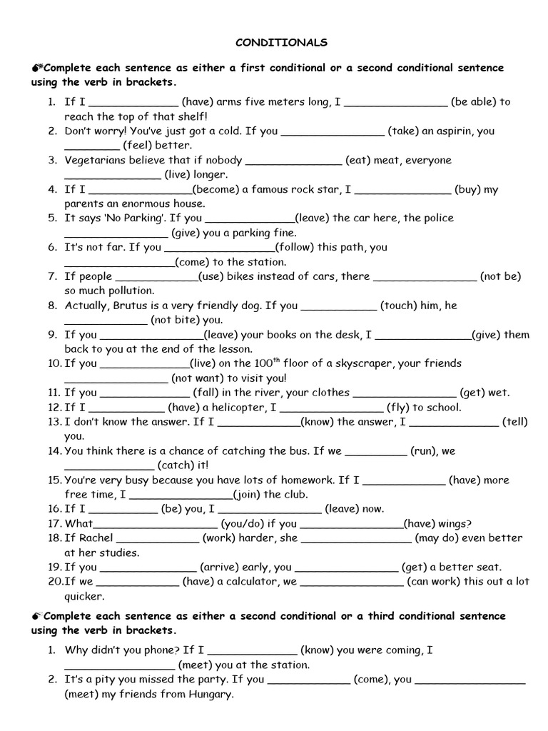 Conditionals and Mixed Conditionals | PDF