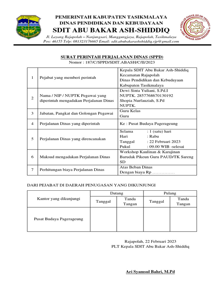 SPPD - Bu Dewi Bu Shopi | PDF