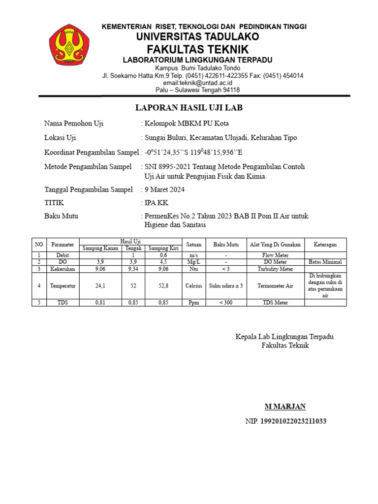 Laporan Hasil Uji Lab 3 | PDF