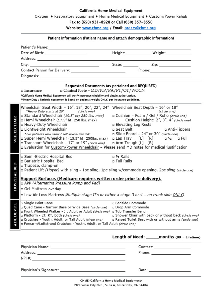 Main Generic DME RX | PDF | Wheelchair