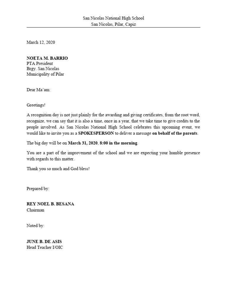 Graduation Invitation Letter | PDF