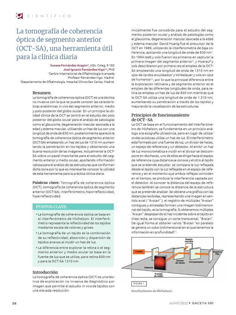 3 La Tomografia Coherencia Optica Segmento Anterior | PDF | Óptica | Ct Scan