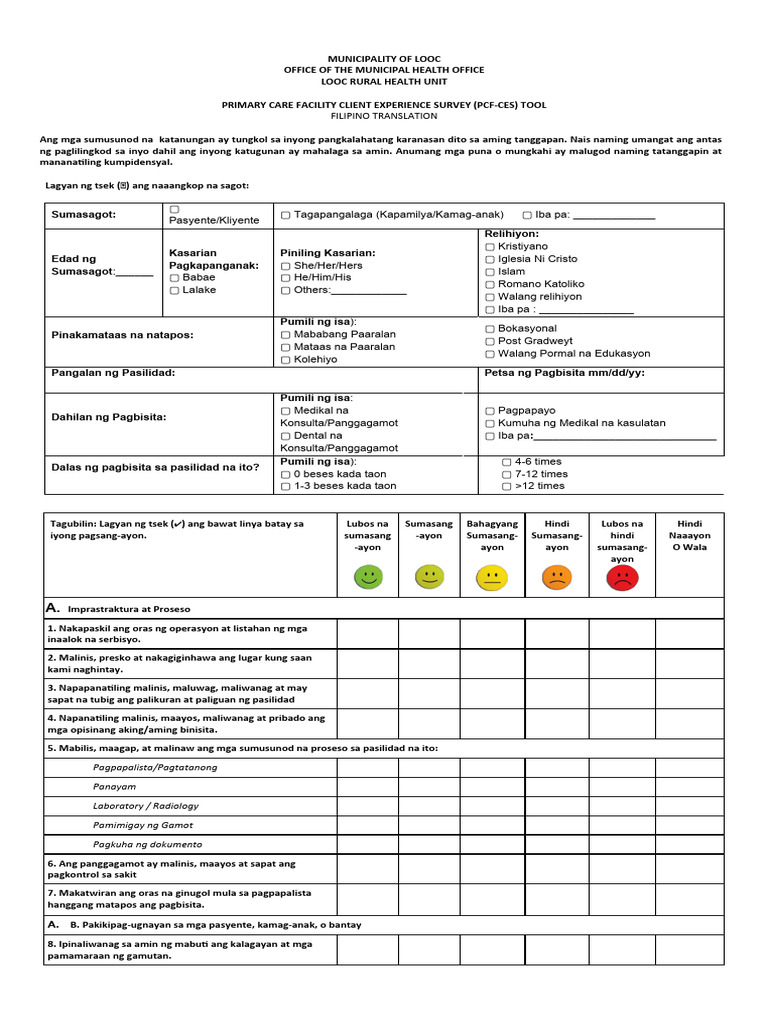 [Filipino] PCF-CES Tool | PDF