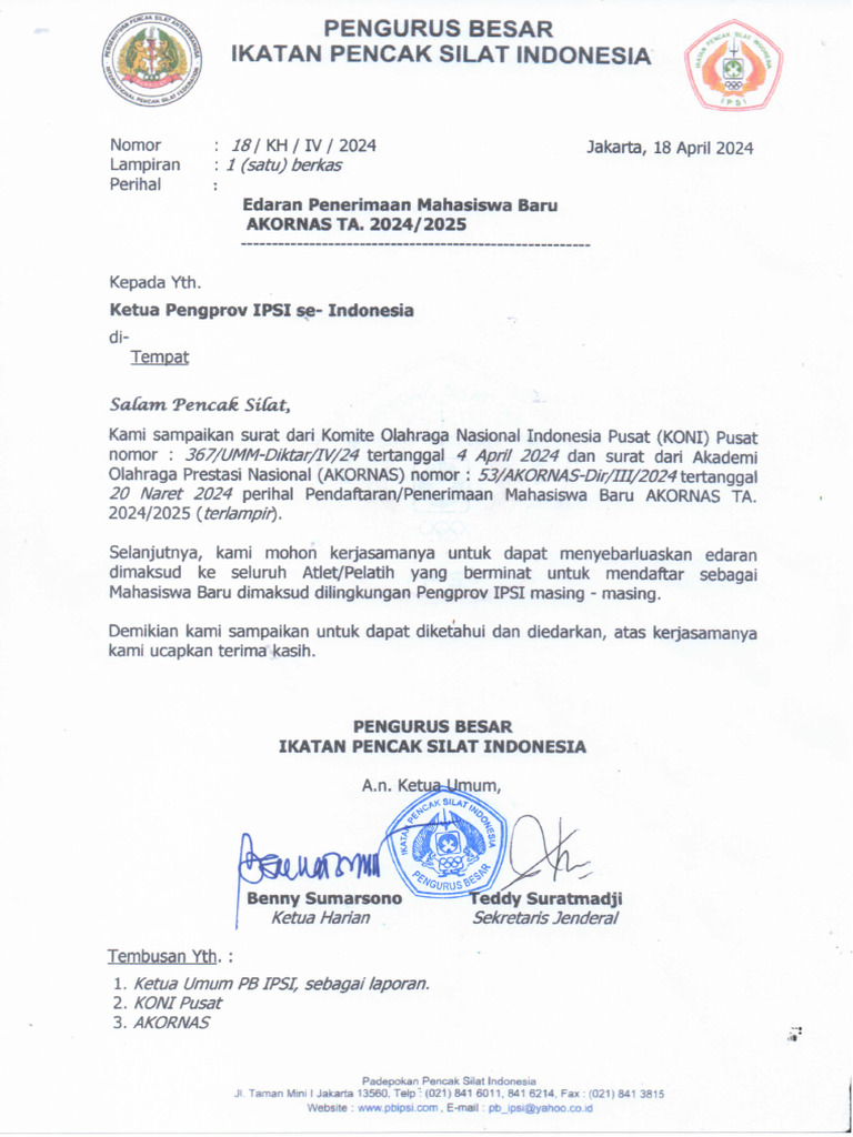 Pendaftaran Mahasiswa Baru AKORNAS 2024 | PDF