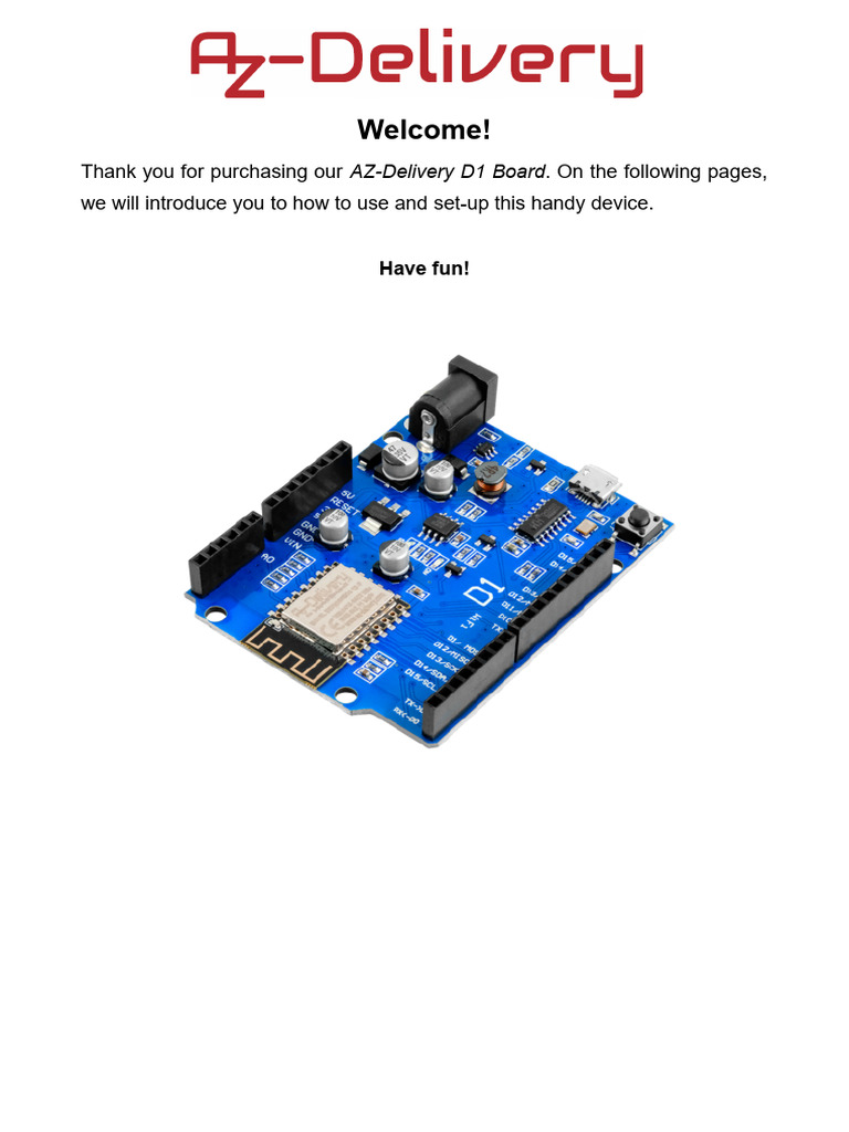 D1 NodeMCU WiFi Board Setup Guide | PDF | Arduino | Electrical Engineering