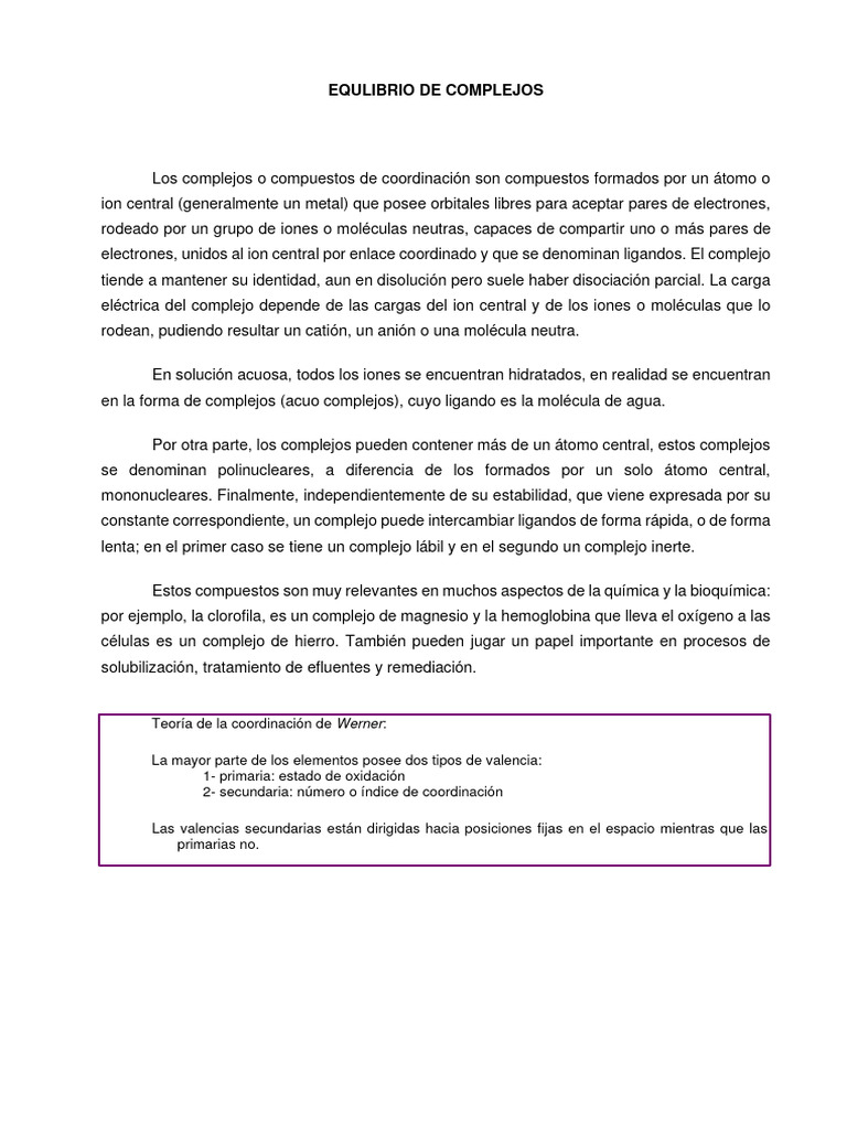 Comple Jos | PDF | Ligando | Compuestos químicos