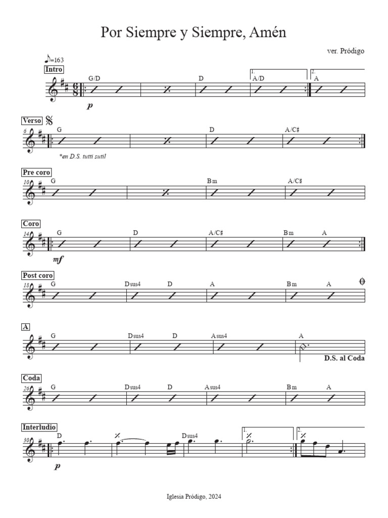 Por Siempre y Siempre, Amén - D (Mezzo) | PDF