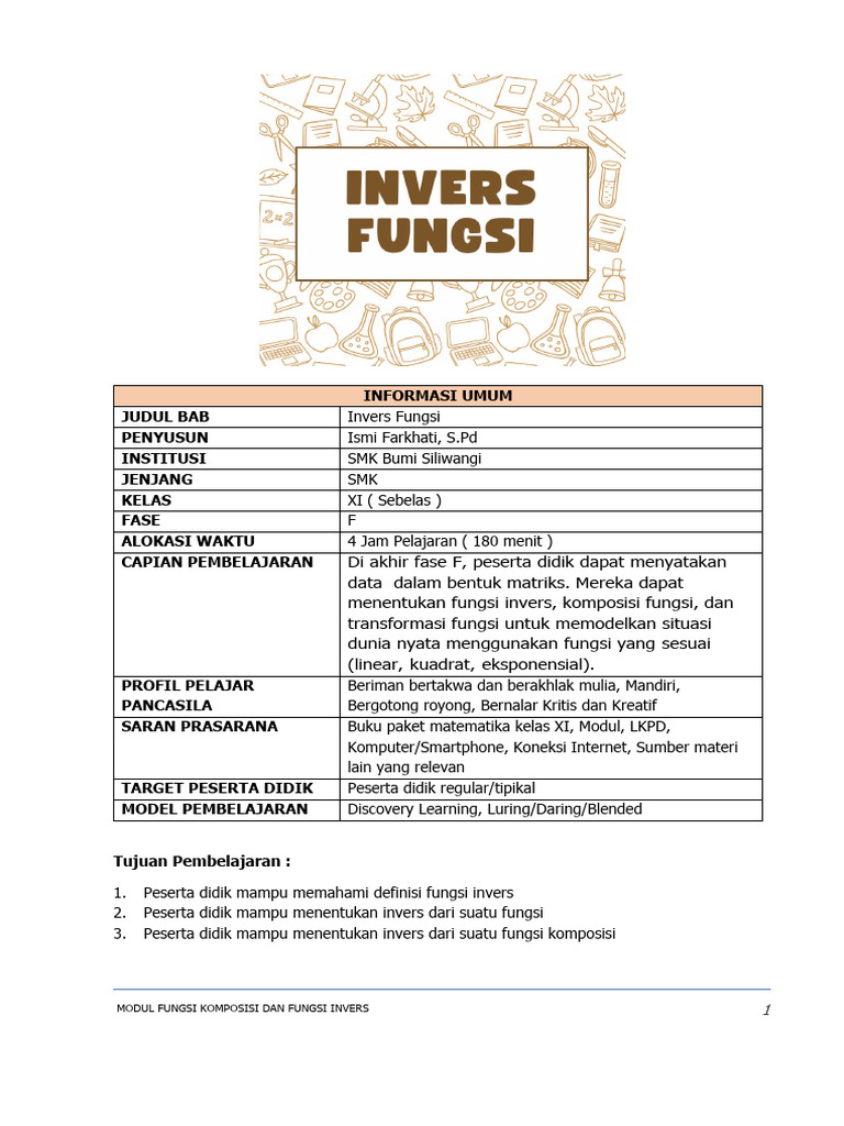 Modul Fungsi Invers | PDF