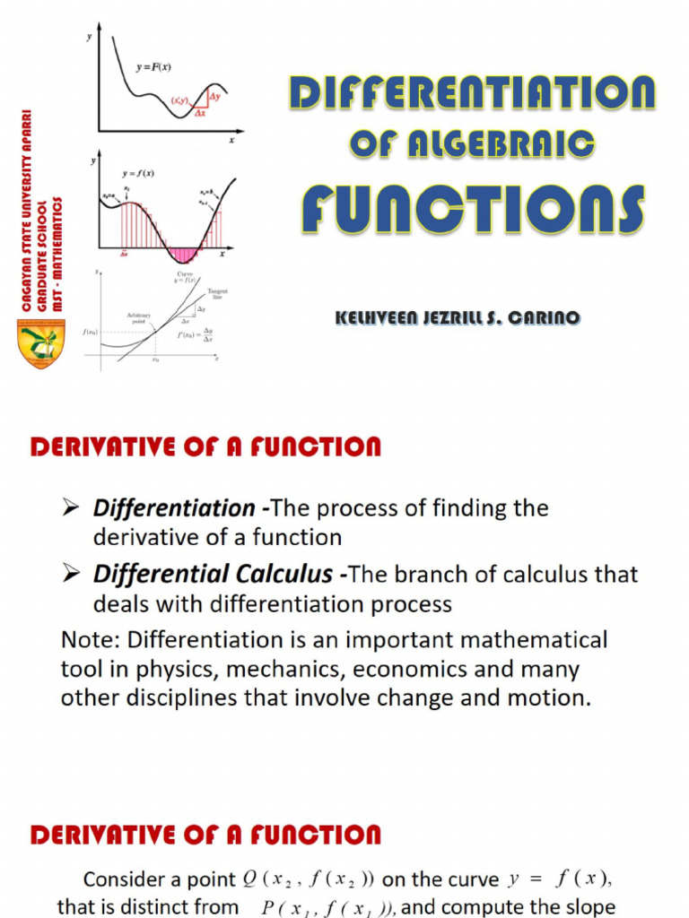 1.1 Differentiation of Algebraic Functions | PDF