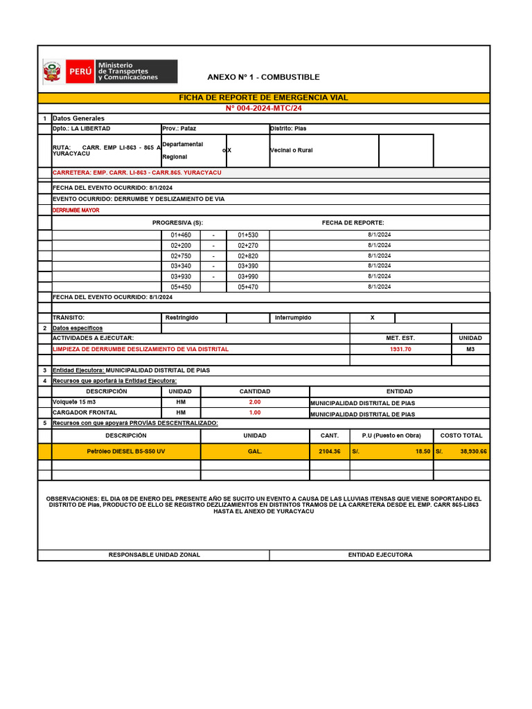 Cruz Colorada - Yuracyacu | PDF | Vehículo de motor | Vehículos terrestres