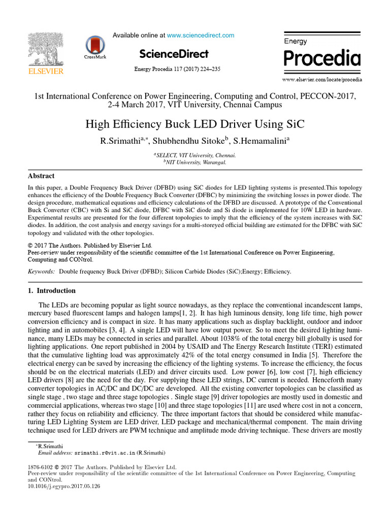 High Efficiency Buck LED Driver Using SiC | Download Free PDF | Lighting | Electricity