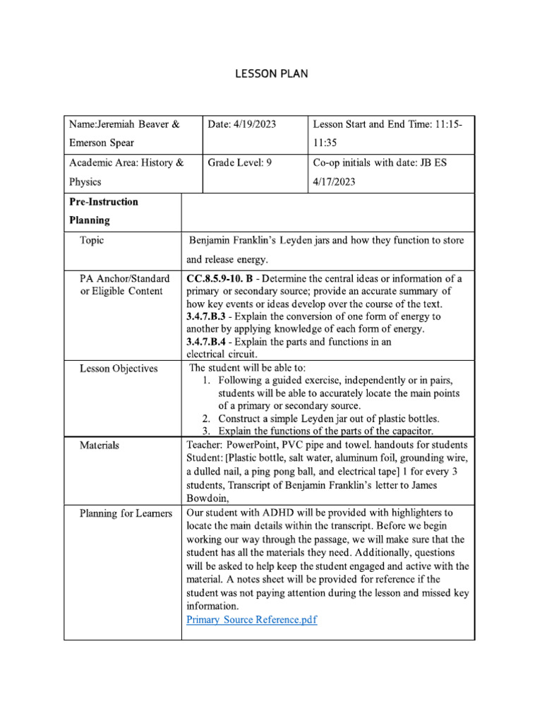 1-collaborative lesson plan | PDF