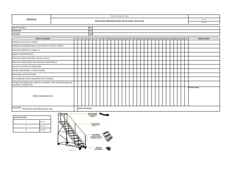 Inspección Escalera Tipo Avión | PDF