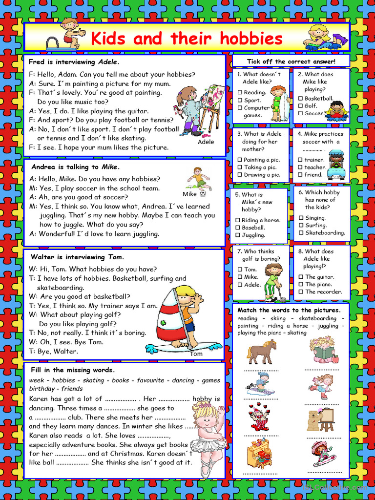 Kids' Hobbies and Interests Overview | PDF