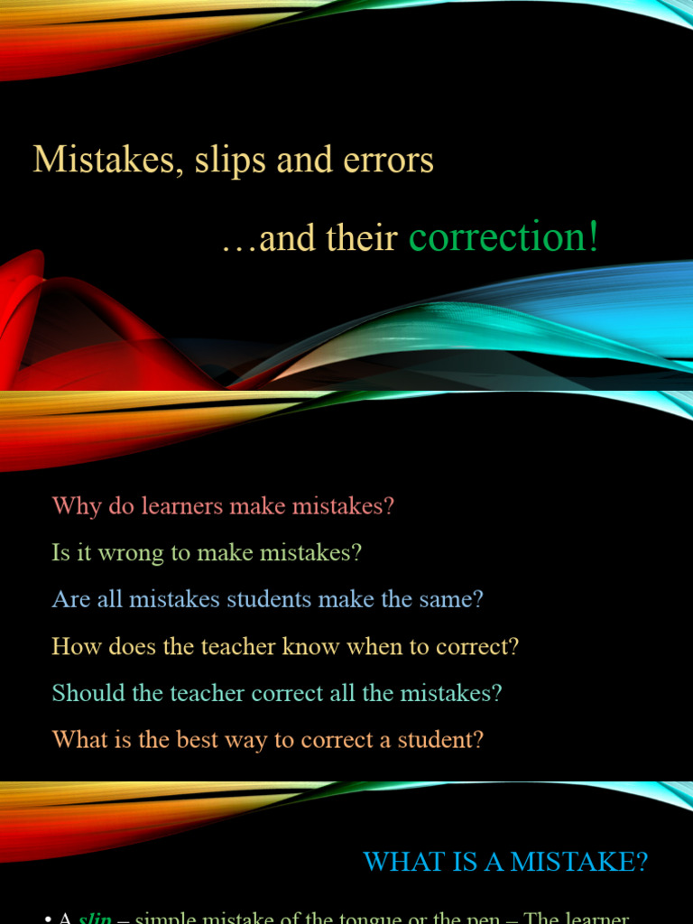 Error and Correction | PDF | Learning | Human Communication