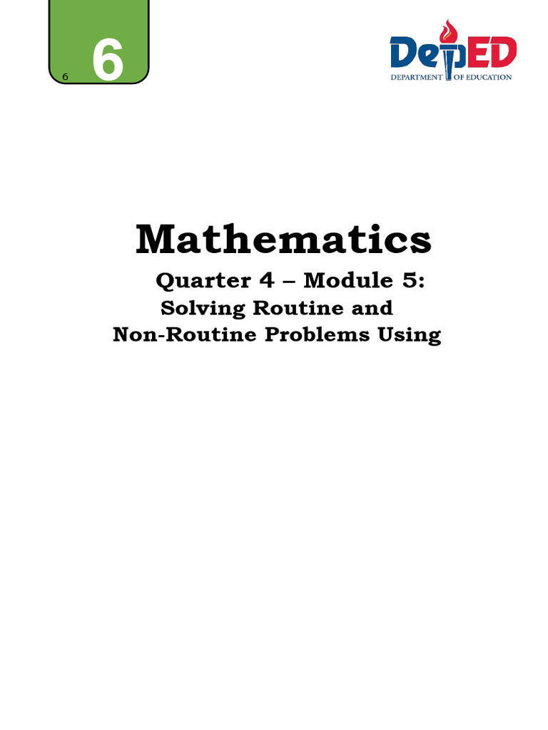 Math6 Q4 Mod5 Solving Routine And Non Routine Problems Using Data