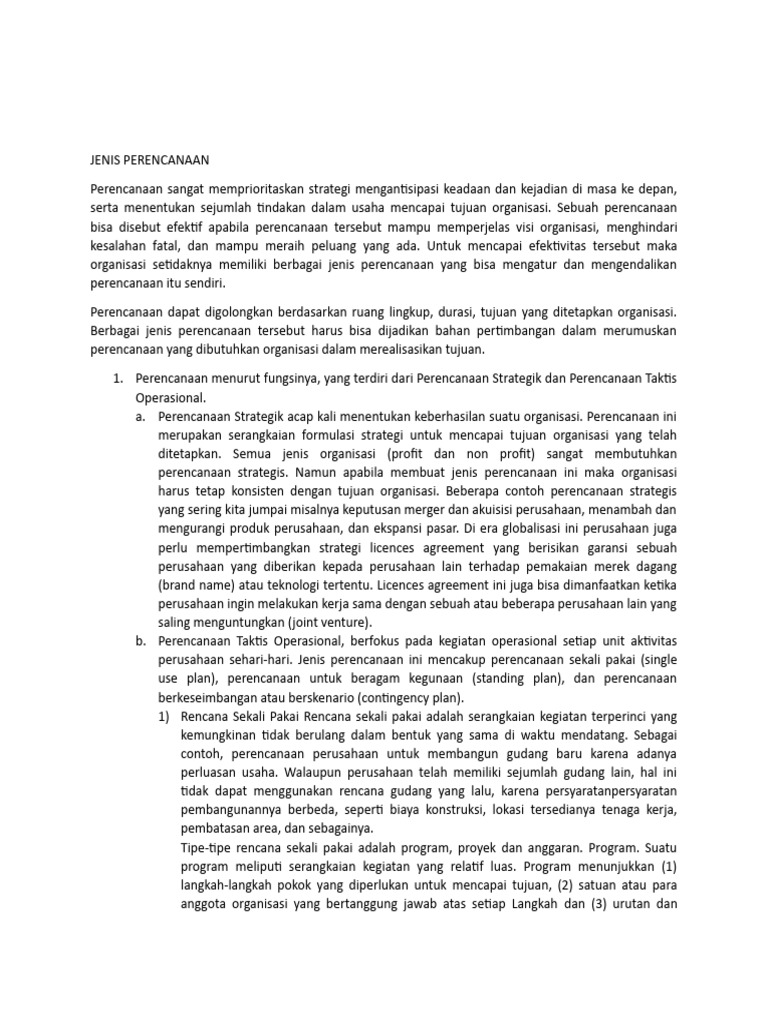 Tinggal Di Salinnnn JENIS PERENCANAAN Keii | PDF | Karier ...