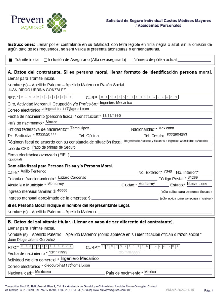 Solicitud - Multiproducto Editable 2024 | PDF | Póliza de seguros | Seguro