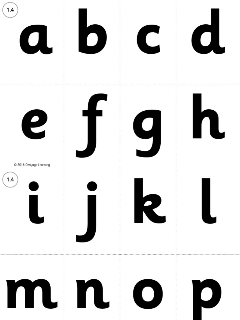 1.4 Vocabulary Cards Back - Letters and Numbers | PDF