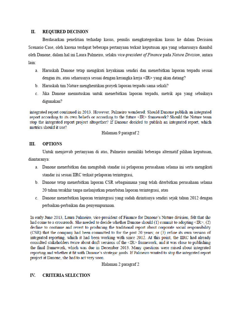 Opsi Laporan Terpadu Danone | PDF | Bisnis