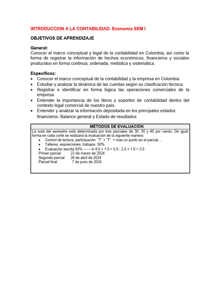 Contenido Tematico Contab 2p 2023 Ga2 | PDF | Contabilidad | normas internacionales de ...