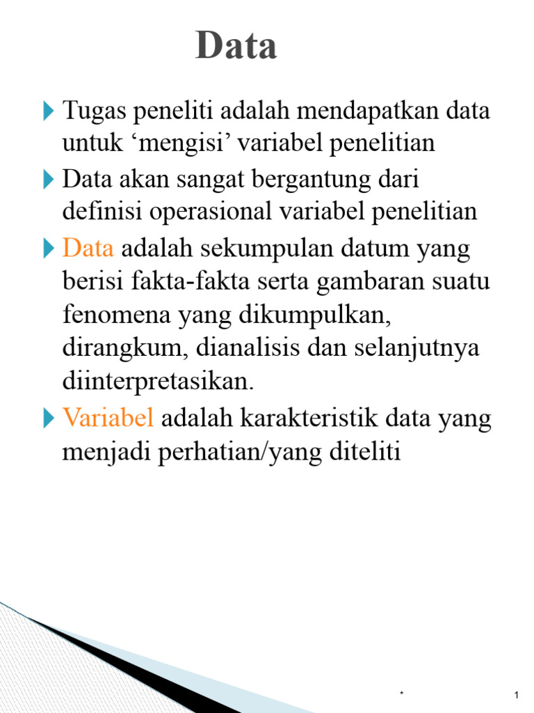 'Data - SKALA VARIABEL Dan Pengukuran | PDF