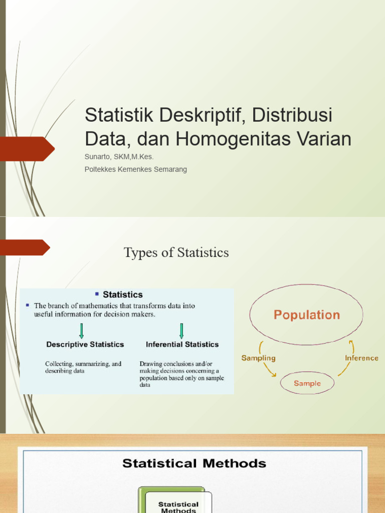 Pertemuan 1 - Statistik Diskriptif, Distribusi Data, Dan Homogenitas ...