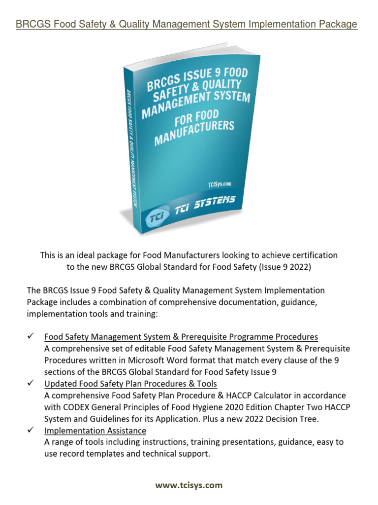 BRCGS Food Safety and Quality Management System Package Brochure | Download Free PDF | Hazard ...