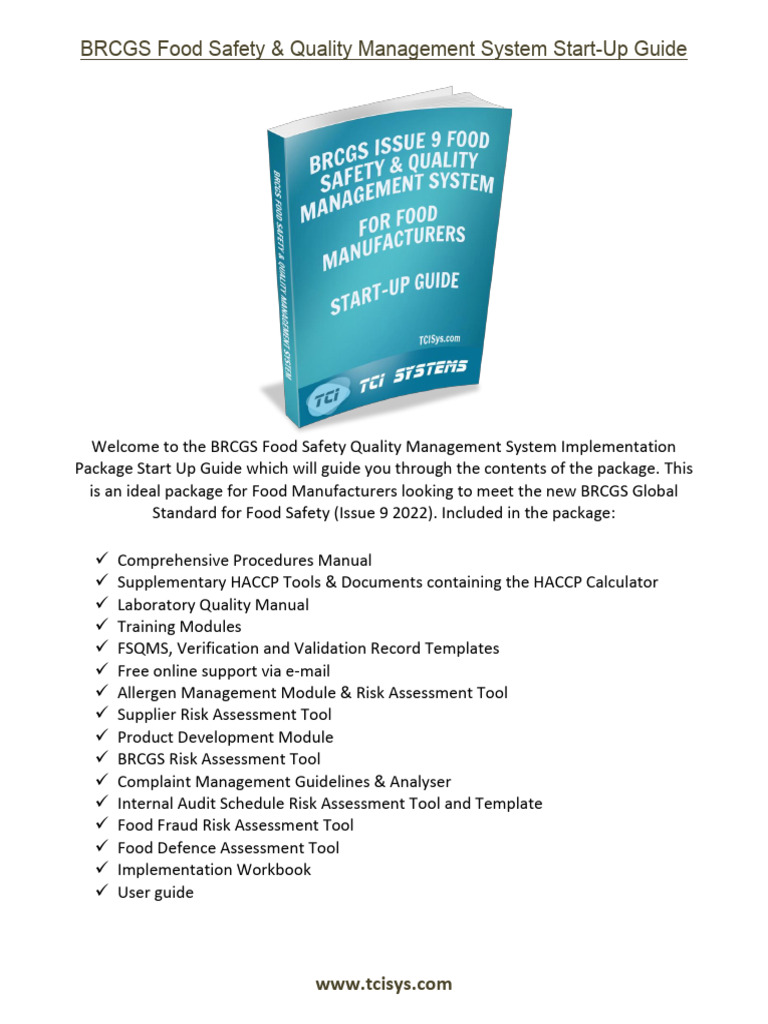 BRCGS Food Safety Start-Up Guide | PDF | Hazard Analysis And Critical ...
