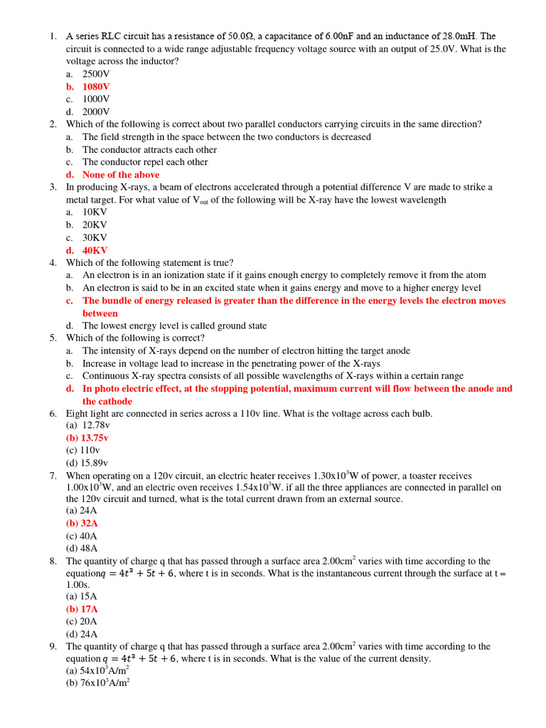 Phy 124 | PDF | Inductor | Capacitor