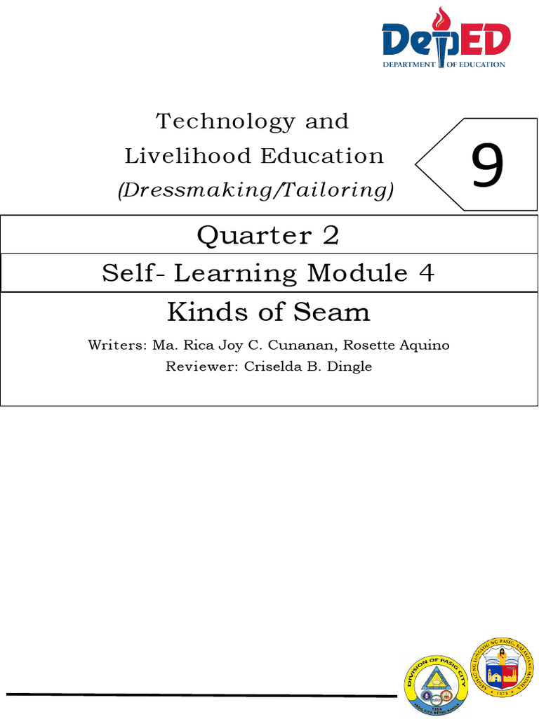 Tle Dressmaking9 Q2 M4 | PDF | Seam (Sewing) | Textiles