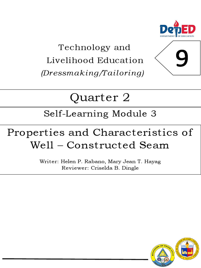 Tle Dressmaking9 q2 m3 | PDF | Seam (Sewing) | Textiles