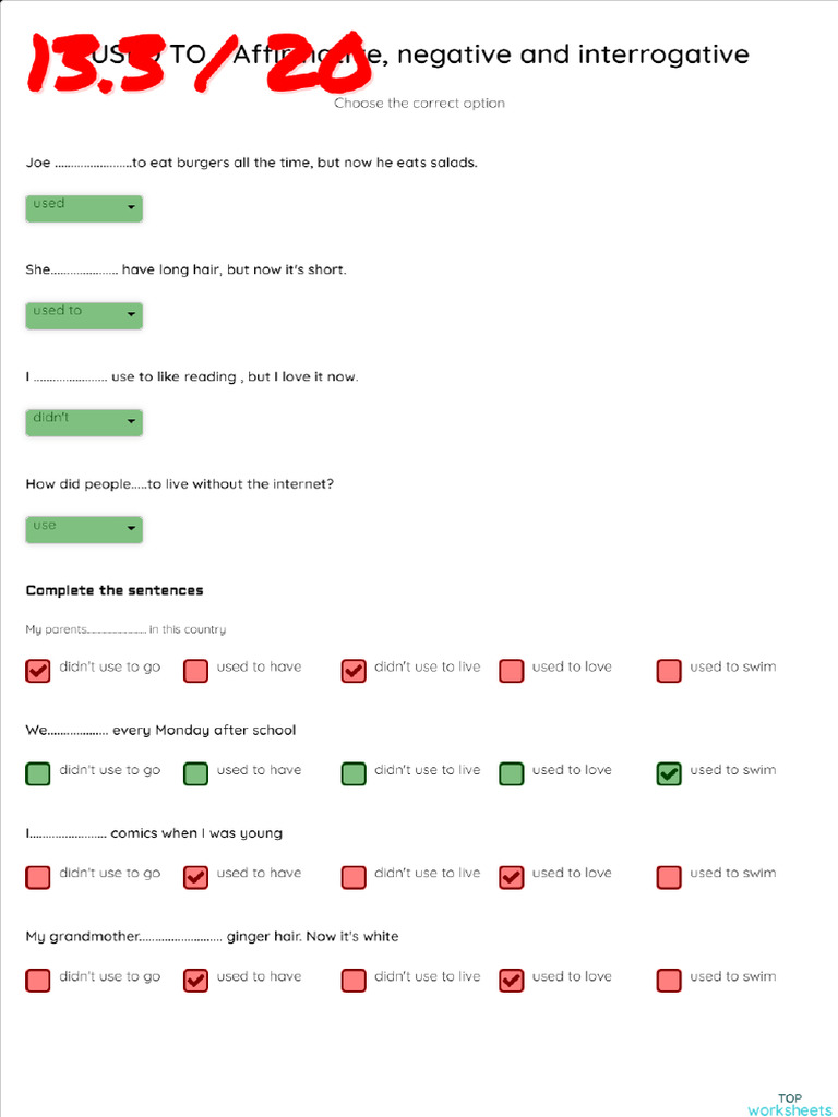 02 - 26 - USED TO - Affirmative, Negative and Interrogative | PDF
