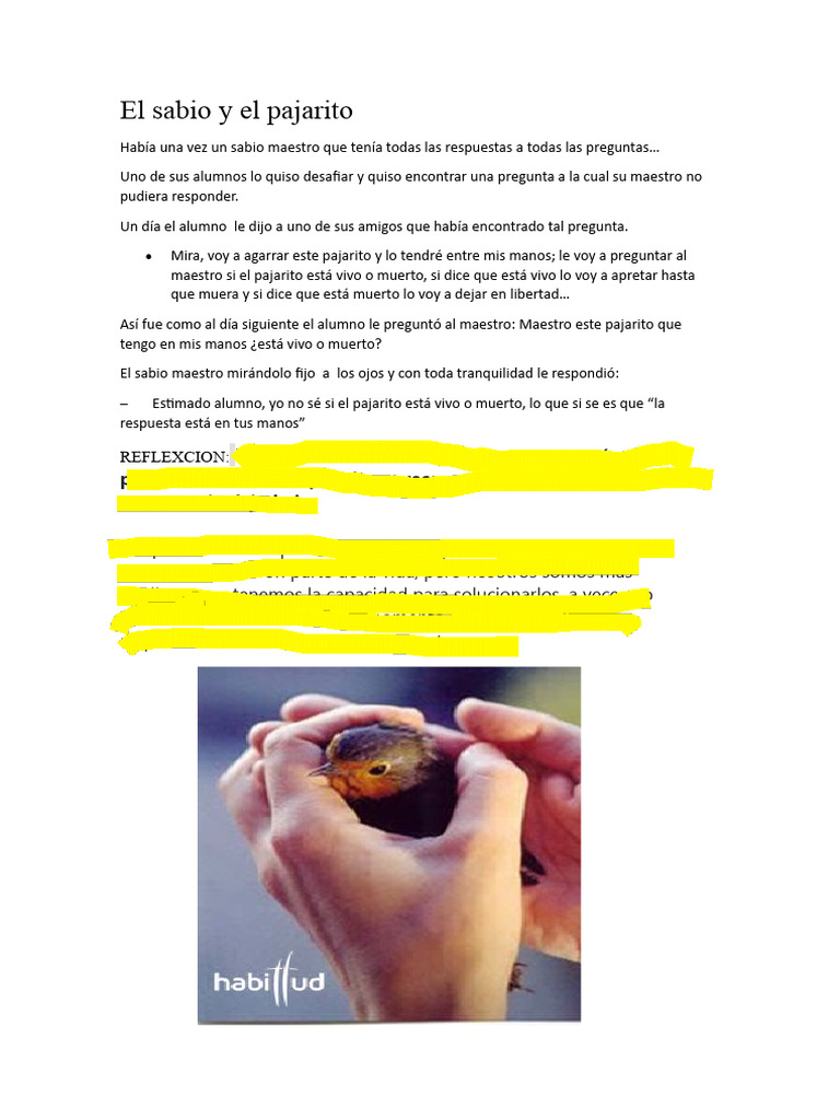 El Sabio y El Pajarito | PDF