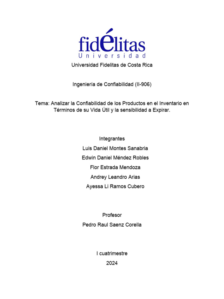 Proyecto Final G3 | PDF | Ingeniería de confiabilidad | Business