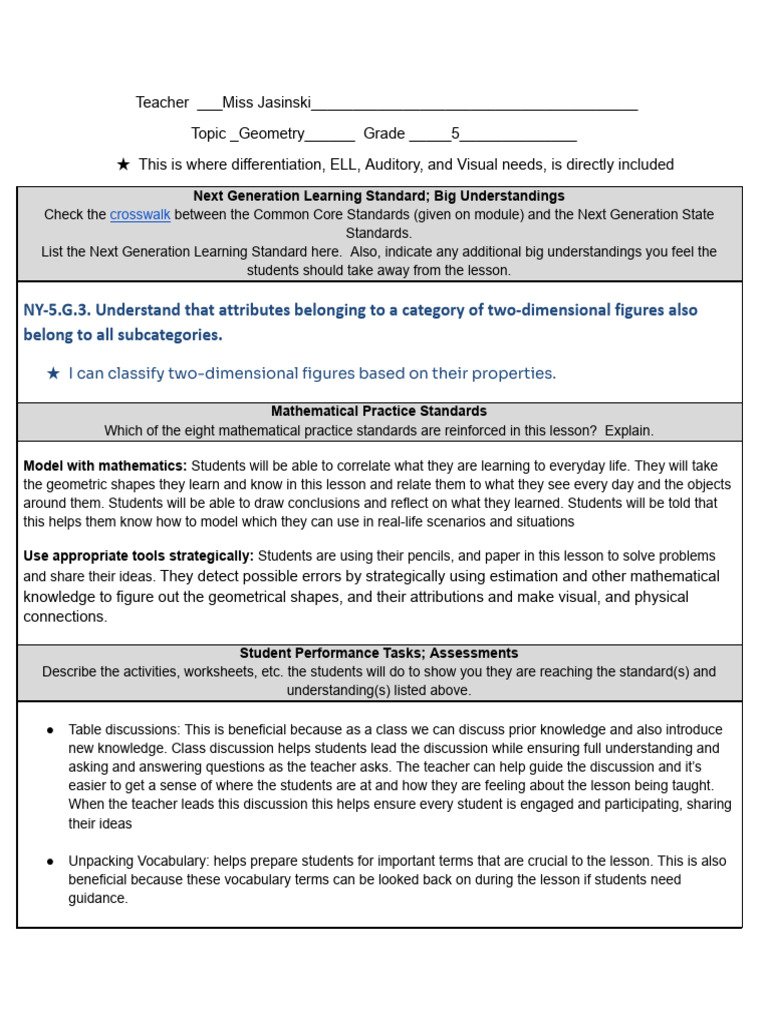 Lesson 3 Emma Jasinski-2 | PDF | Teachers | Thought