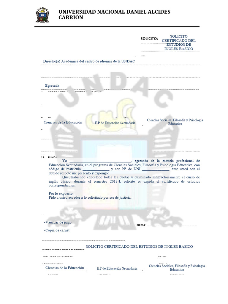 Solicito Certificado de Idiomas | PDF