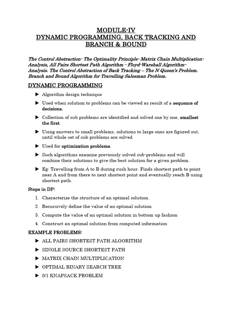 Modu 4 (Aad) | PDF | Dynamic Programming | Discrete Mathematics