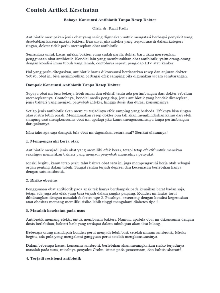 Artikel Kesehatan | PDF | Kesehatan Holistik