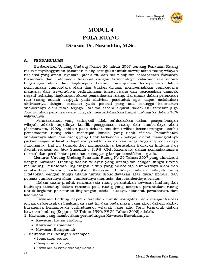 Modul 4 - Pola Ruang | PDF