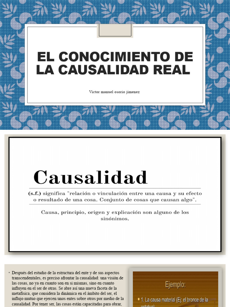 El Conocimiento de La Causalidad Real | PDF | Causalidad | Esencia