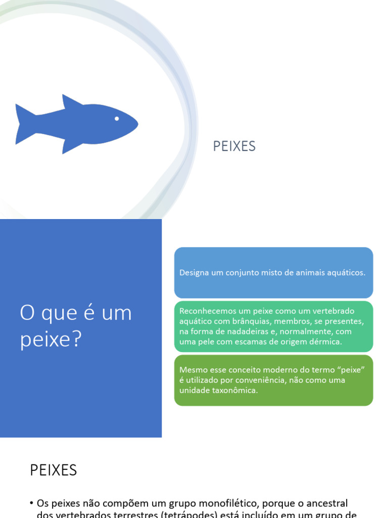 Aula 3 Introduc807a771o Aos Peixes | PDF | Vertebrados | Peixes